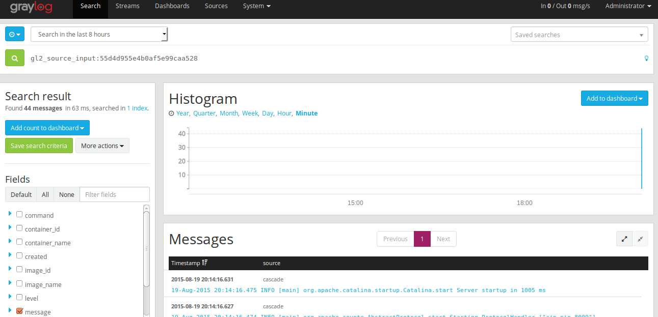 Docker Logging With A Tomcat Container With The Native Graylog Driver